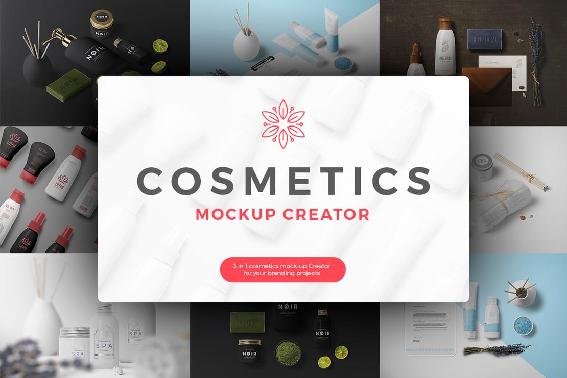 Cosmetics Mockup Free Scene | Premium & Free PSD Mockup Store