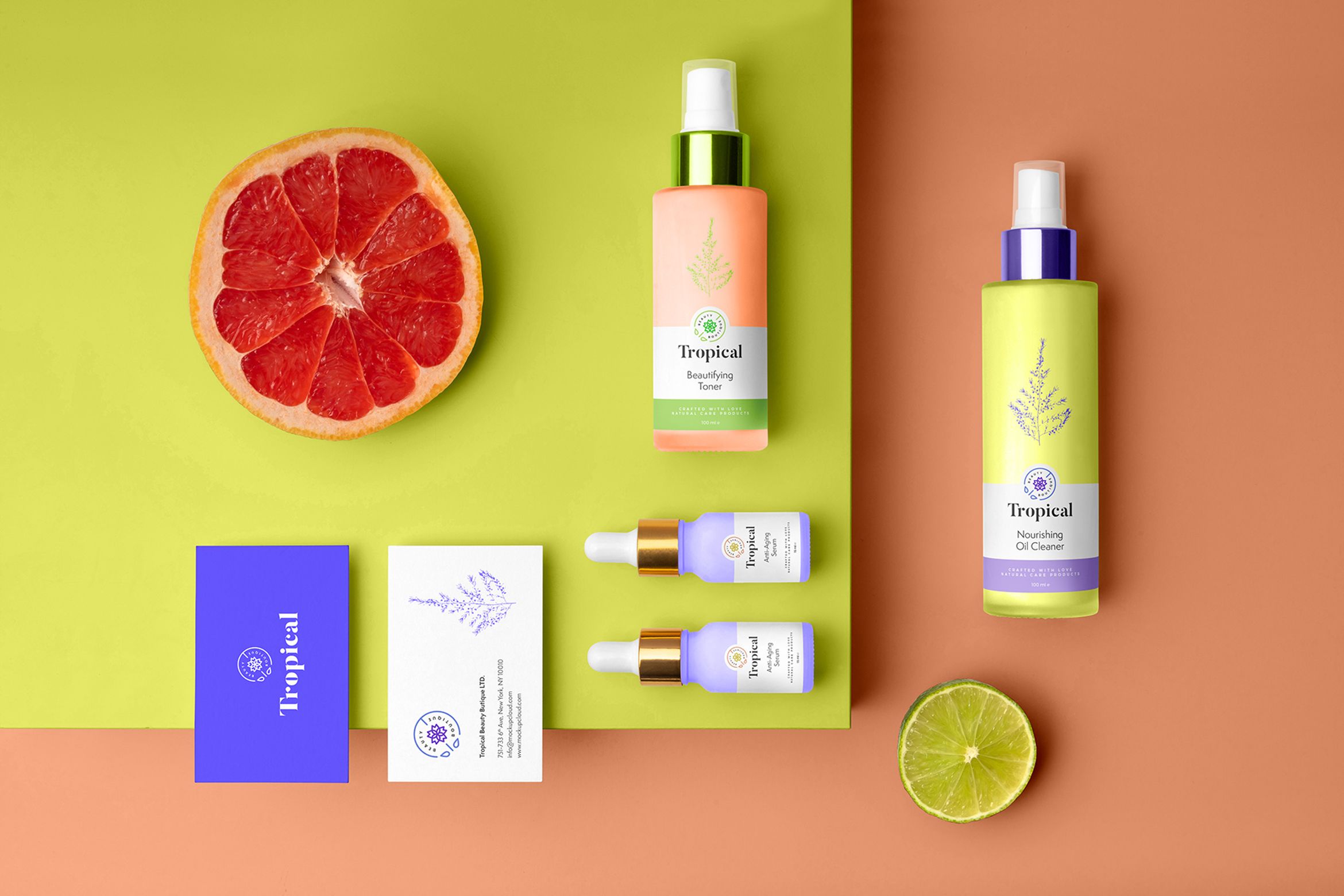 Tropical – Free Cosmetics Mockup Template | Premium & Free PSD Mockup Store