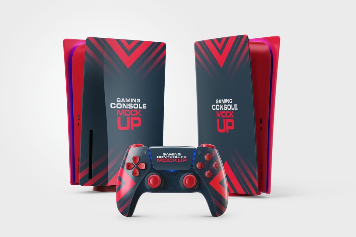 PS5 Console & Controller Mockup Set | Premium & Free PSD Mockup Store