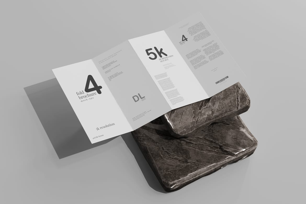 Four Fold DL Brochure Mockups | Premium & Free PSD Mockup Store
