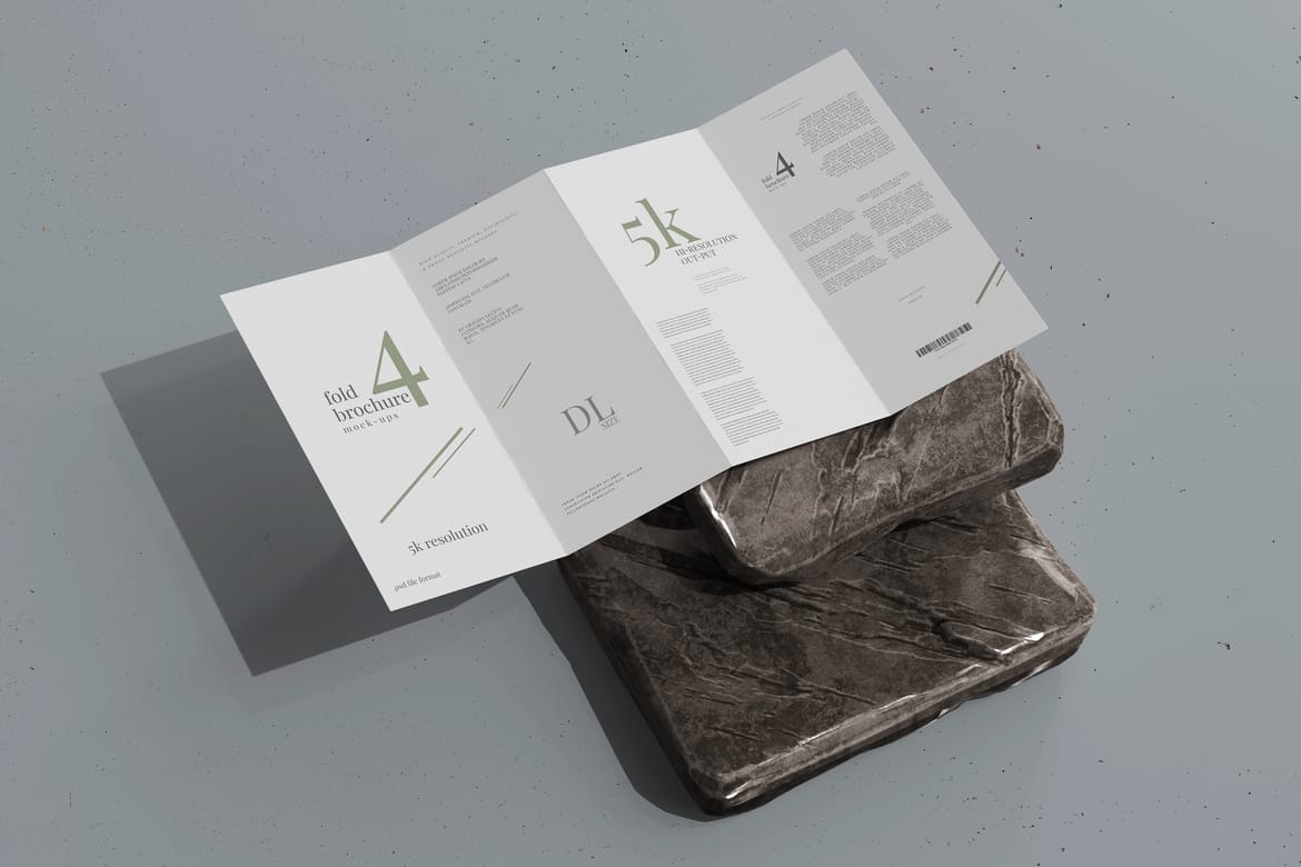 Four Fold DL Brochure Mockups | Premium & Free PSD Mockup Store