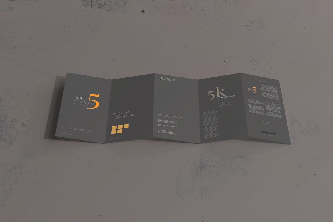 Five Fold DL Brochure Mockups | Premium & Free PSD Mockup Store