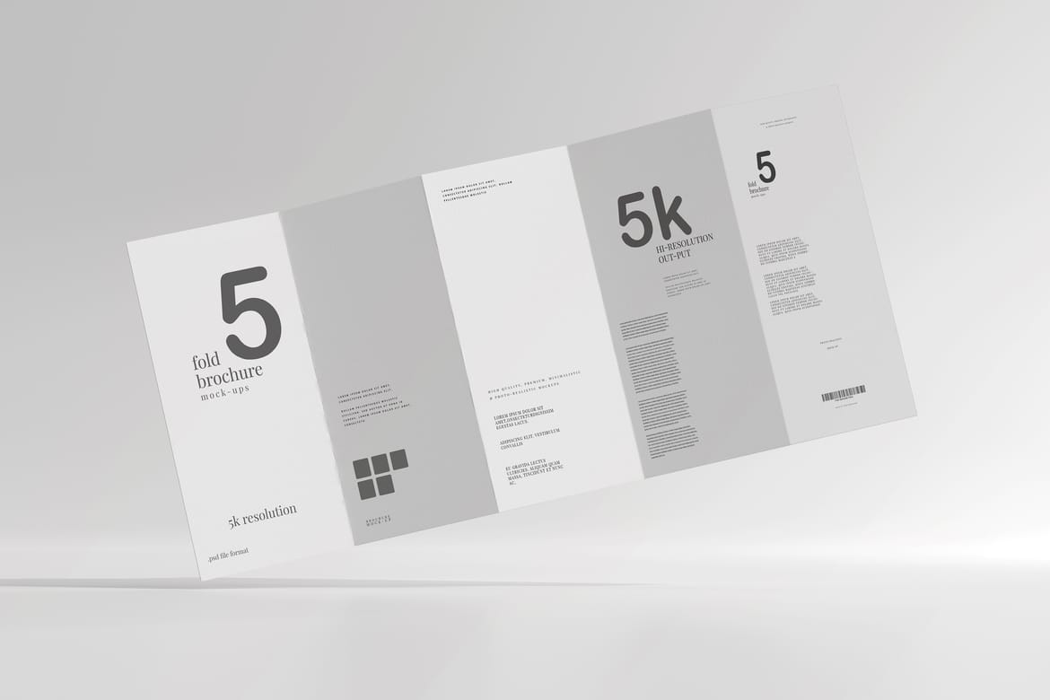 Five Fold DL Brochure Mockups | Premium & Free PSD Mockup Store