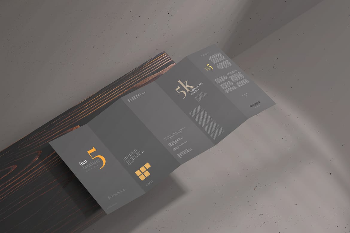 Five Fold DL Brochure Mockups | Premium & Free PSD Mockup Store