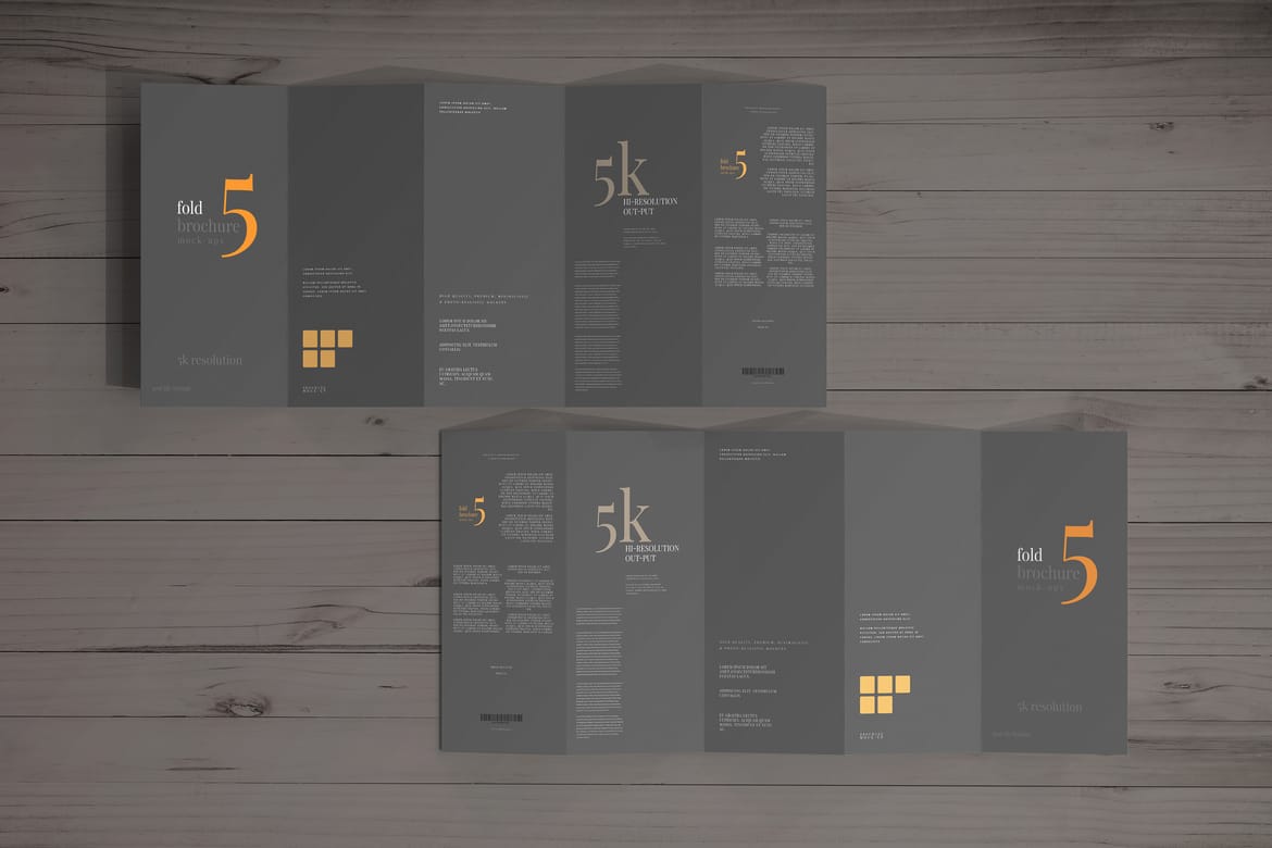 Five Fold DL Brochure Mockups | Premium & Free PSD Mockup Store