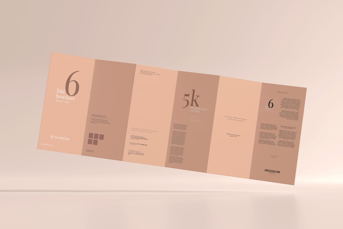 Six Fold DL Brochure Mockups | Premium & Free PSD Mockup Store