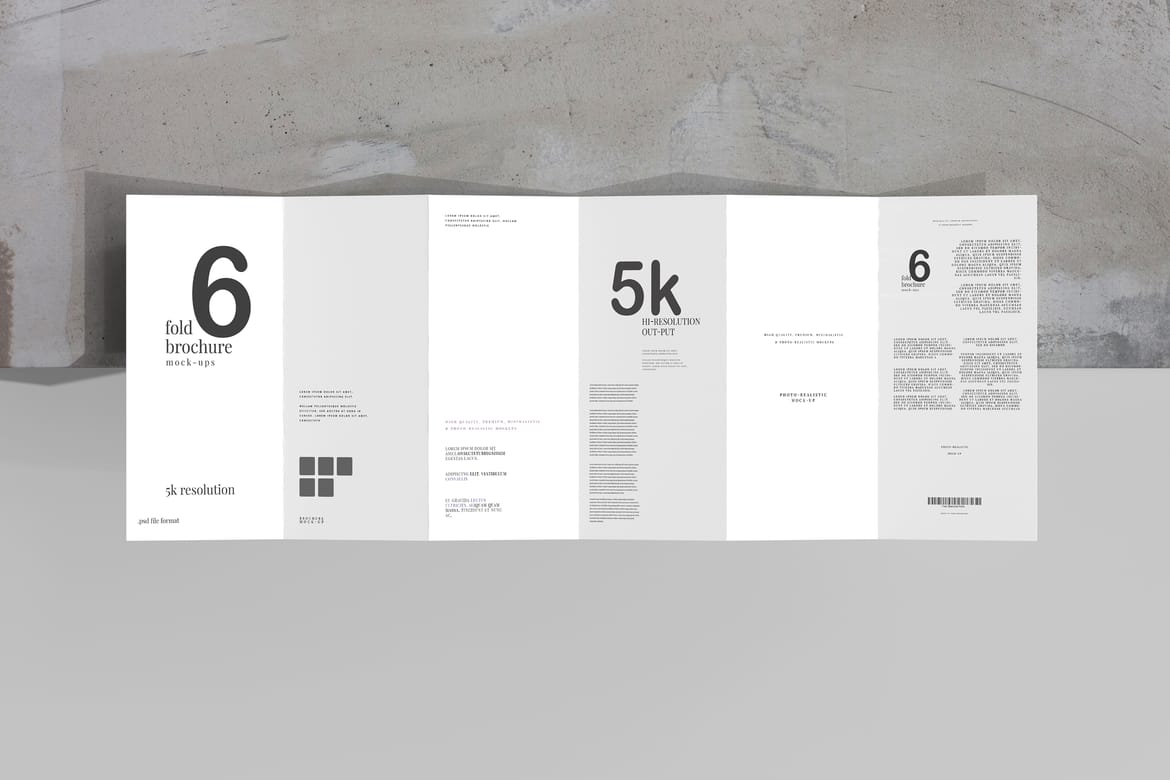 Six Fold DL Brochure Mockups | Premium & Free PSD Mockup Store