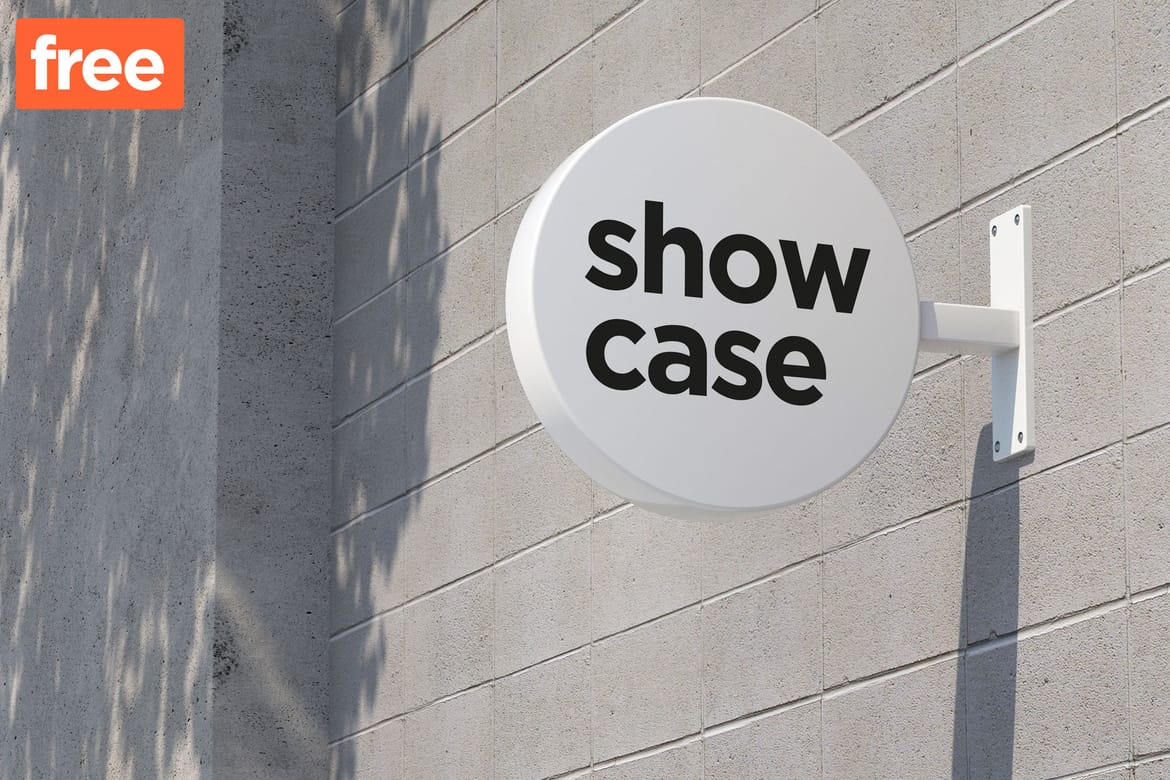 Free Circle Sign Mockup | Premium & Free PSD Mockup Store