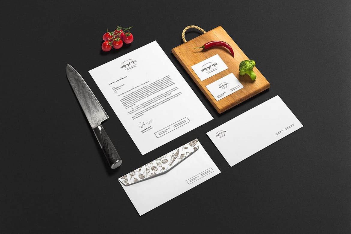 Restaurant Stationery Branding Mockup Scene 05 | Premium & Free PSD ...