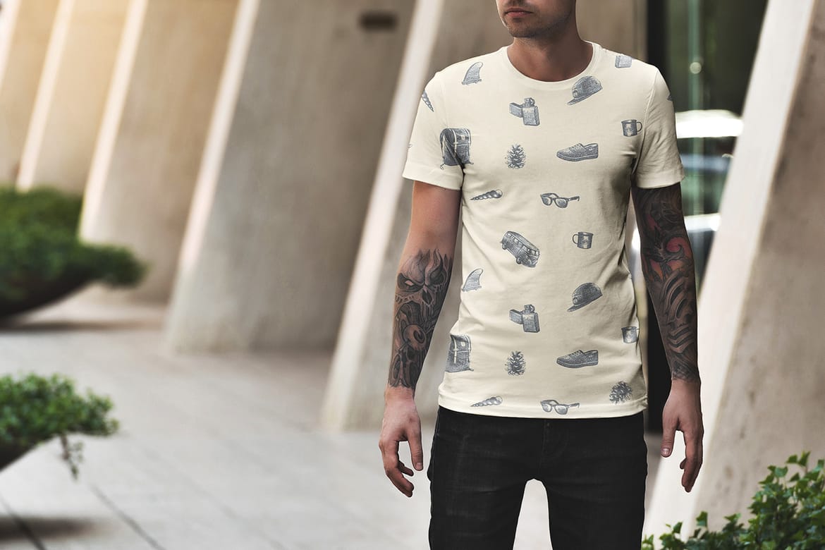 T-Shirt Mockup Male Model New York Scene 12 | Premium & Free PSD Mockup ...