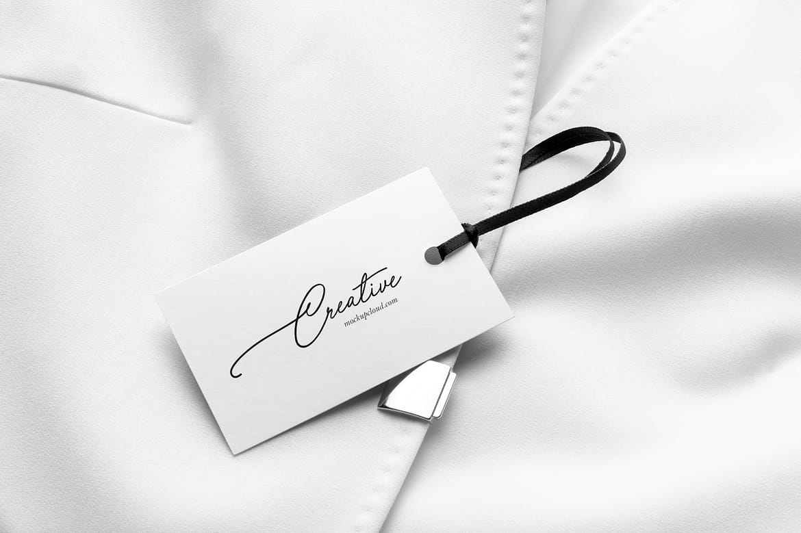 Apparel Label Tag Elegant Mockup Scene 19 | Premium & Free PSD Mockup Store