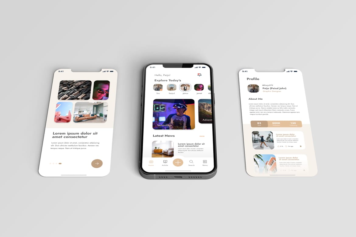 UI - UX App Presentation - Phone Mockup | Premium & Free PSD Mockup Store