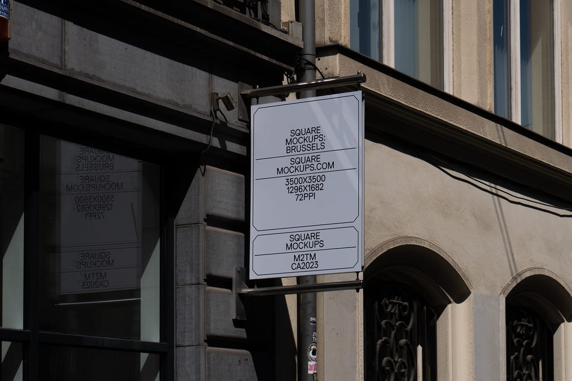 Shop Sign Mockup Scene 0006 Brussels Series | Premium & Free PSD Mockup ...