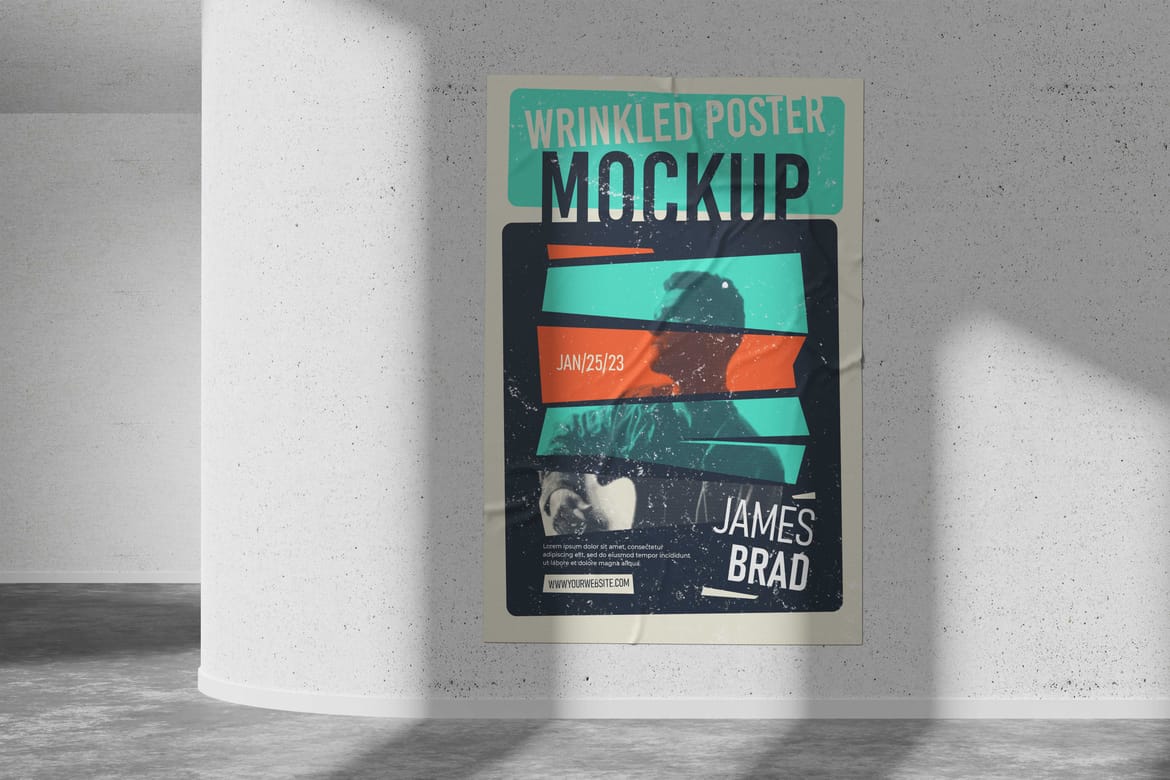 Wrinkled Poster Mockup | Premium & Free PSD Mockup Store