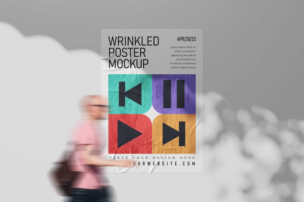Wrinkled Poster Mockup | Premium & Free PSD Mockup Store