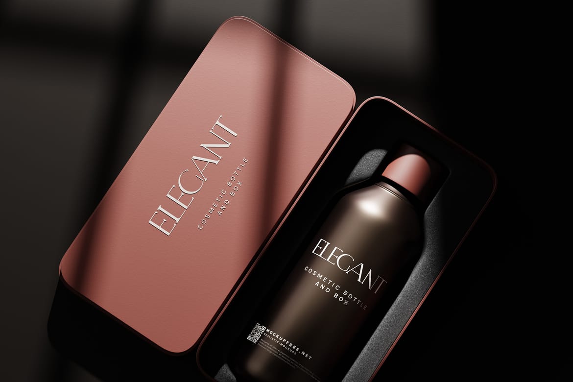 Metallic Box and Glass Bottle Packaging Mockups | Premium & Free PSD ...