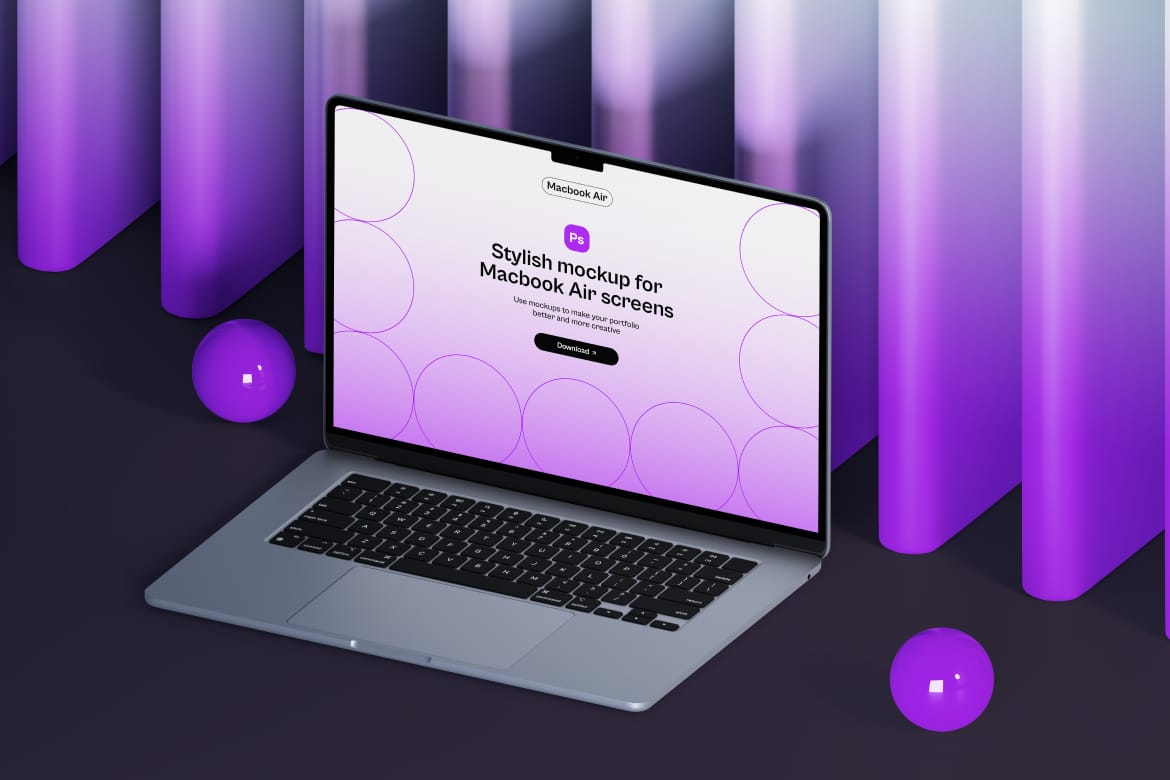 Notsy Macbook Air Mockup 17 | Premium & Free PSD Mockup Store