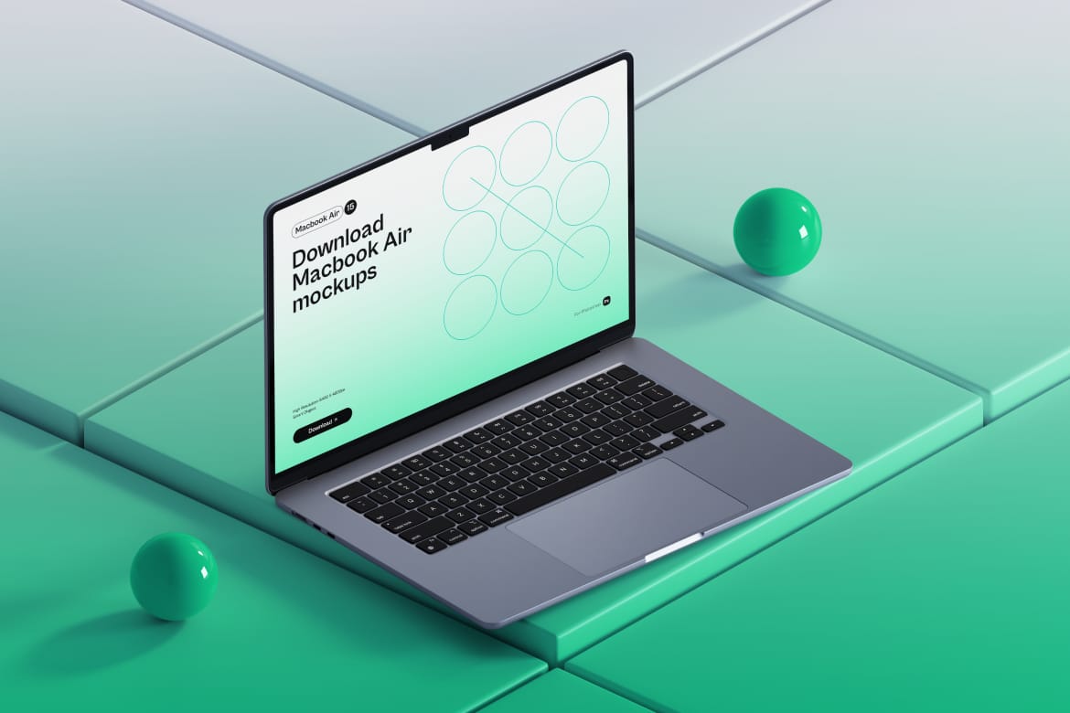 Notsy Macbook Air Mockup 6 | Premium & Free PSD Mockup Store