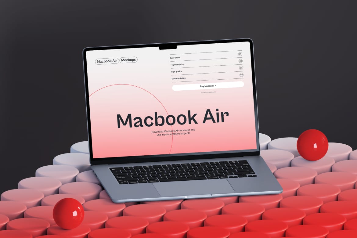 Notsy Macbook Air Mockup 8 | Premium & Free PSD Mockup Store