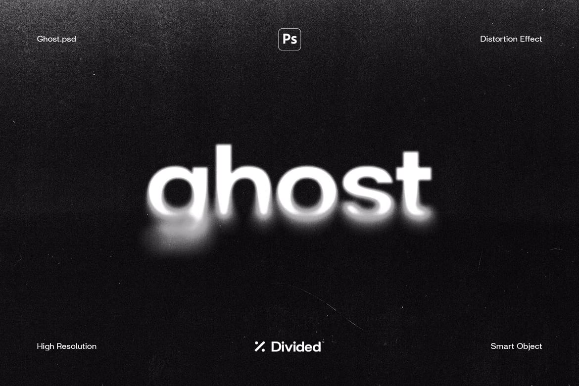 Ghost Distortion Text Effect | Premium & Free PSD Mockup Store