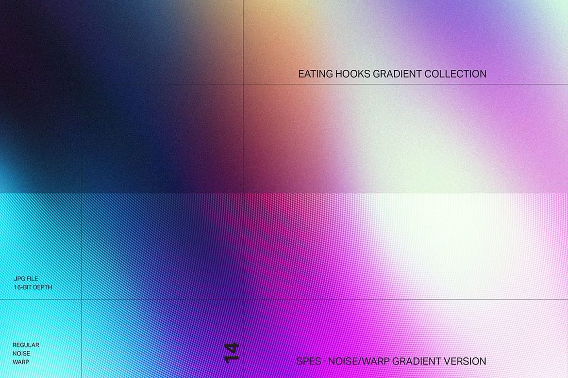 Eating Hooks Gradient Collection | Premium & Free PSD Mockup Store