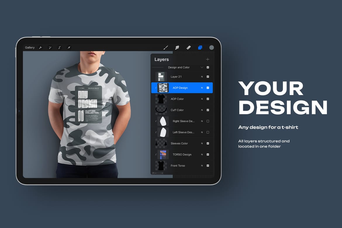 5 Mockups Man T-Shirt for Procreate | Premium & Free PSD Mockup Store
