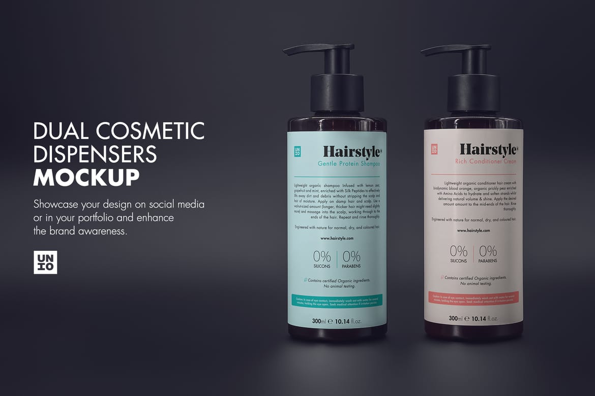 Dual Cosmetic Dispensers Mockup | Premium & Free PSD Mockup Store