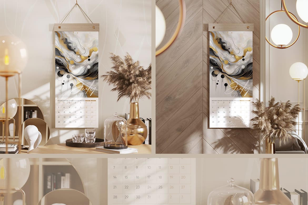 Wall Hanging Calendar Poster Mockup | Premium & Free PSD Mockup Store