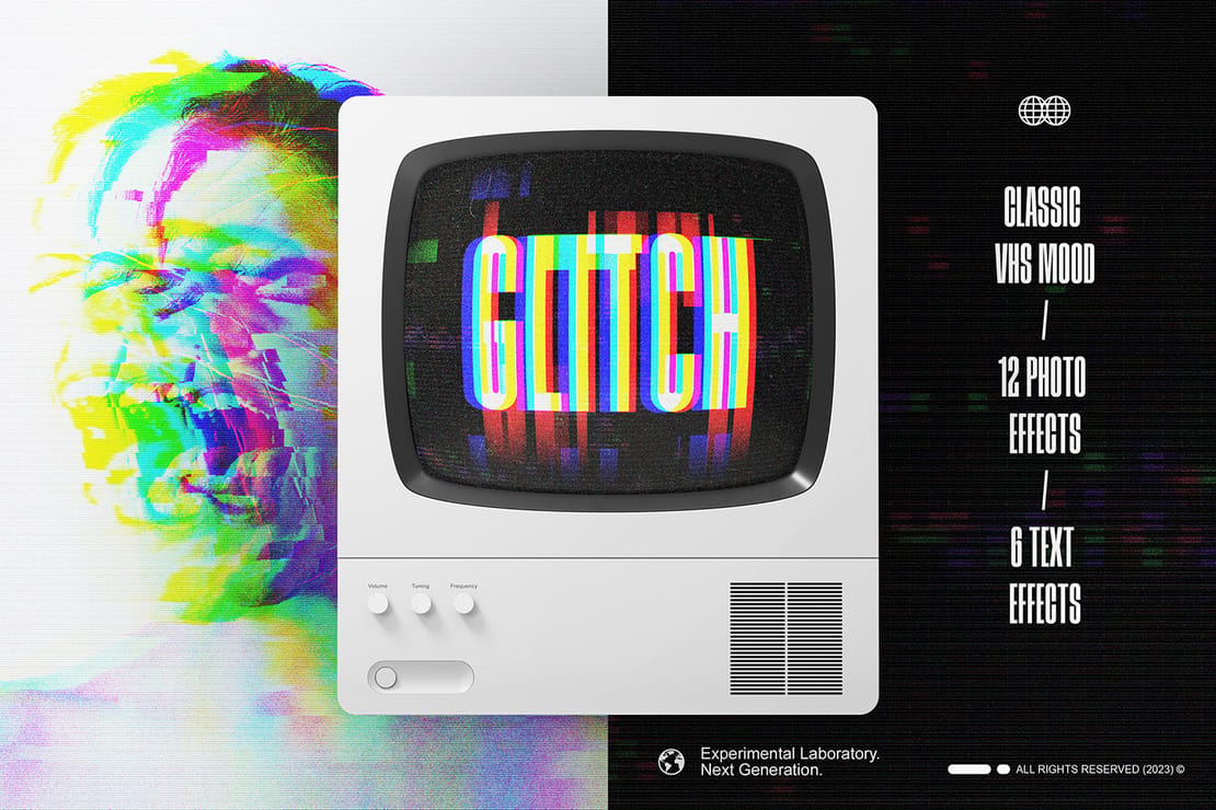 Broken Screen Glitch Effect | Premium & Free PSD Mockup Store