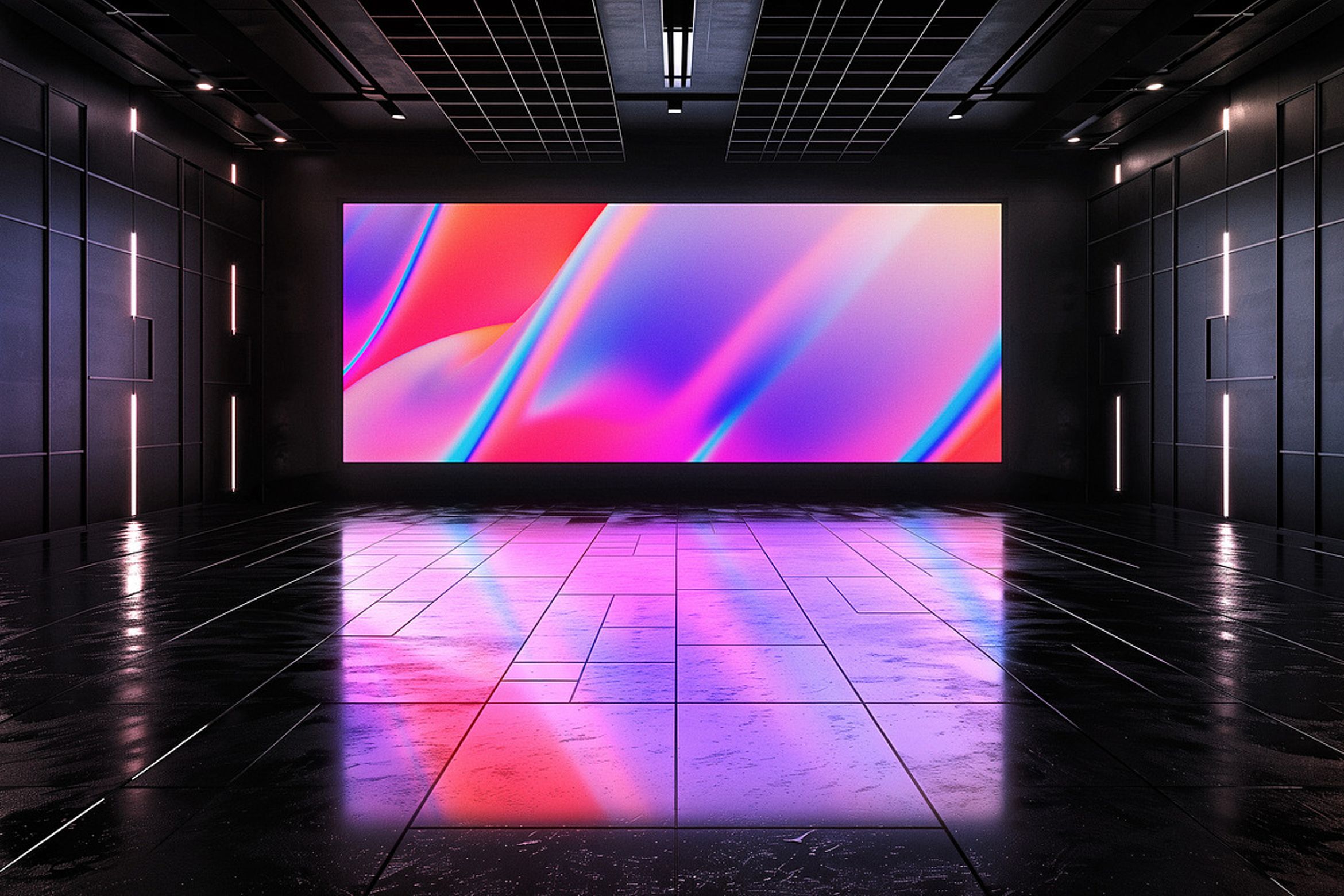 Glowing LED Screen Mockup | Premium & Free PSD Mockup Store