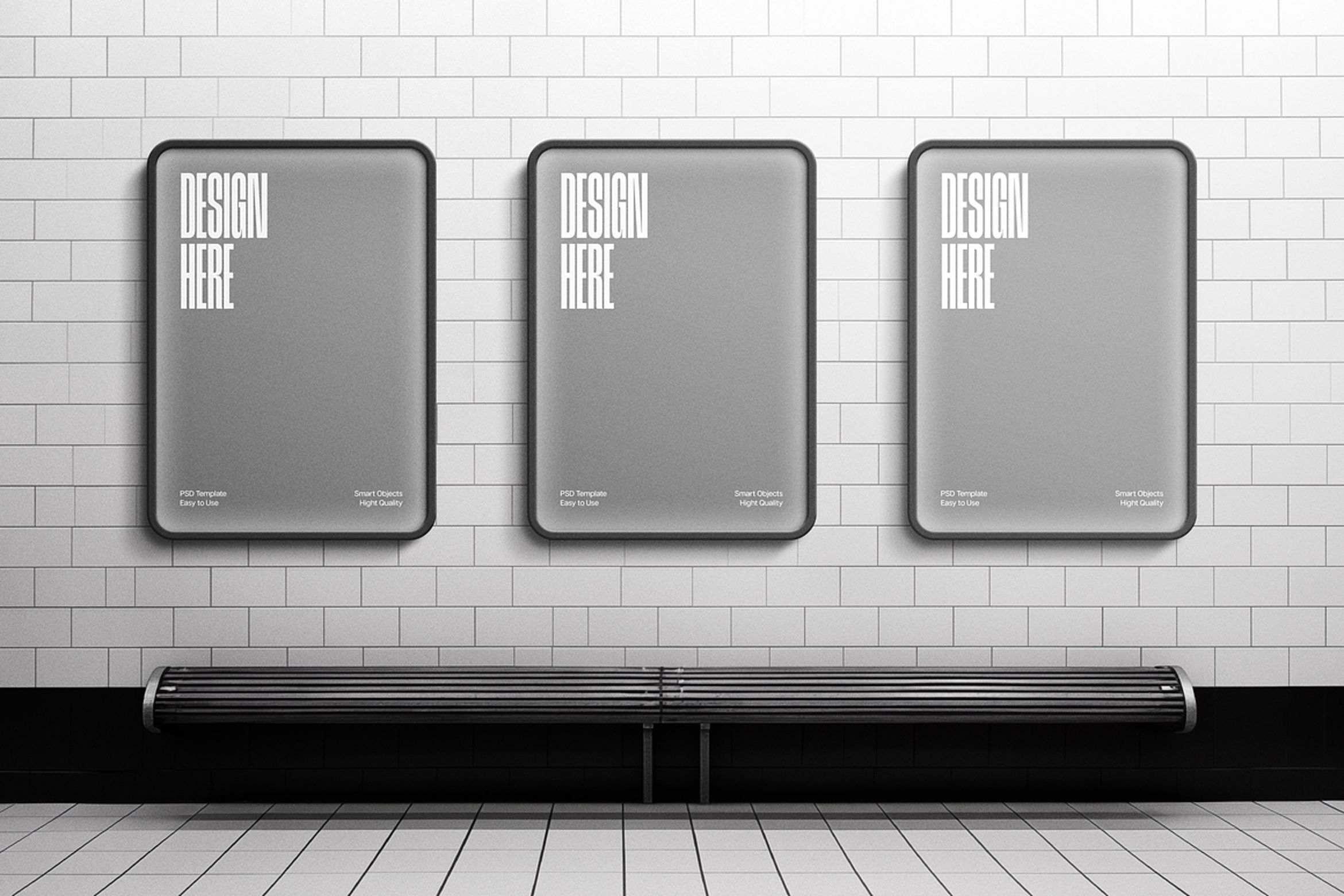 Tile Wall Lightbox Poster Mockup | Premium & Free PSD Mockup Store