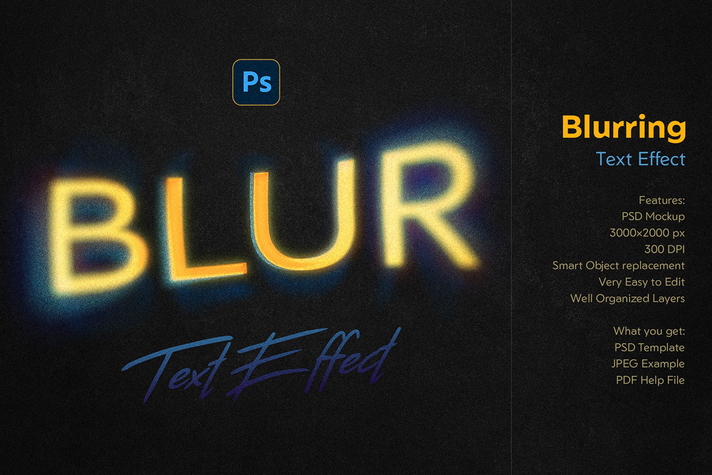 Blurred Text Effect | Premium & Free PSD Mockup Store