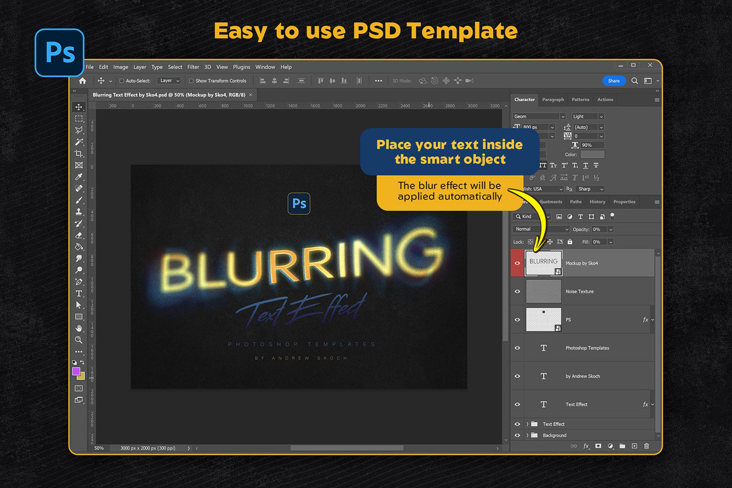 Blurred Text Effect | Premium & Free PSD Mockup Store