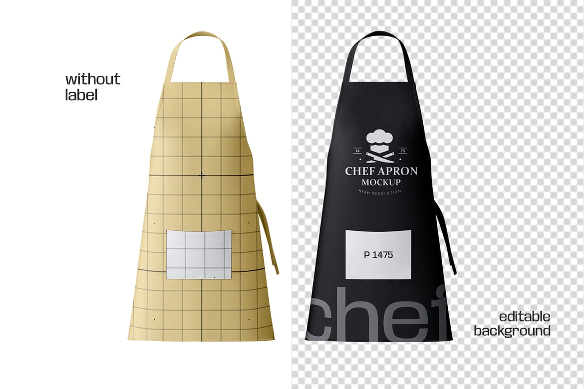 Kitchen Apron PSD Mockup For Chef | Premium & Free PSD Mockup Store