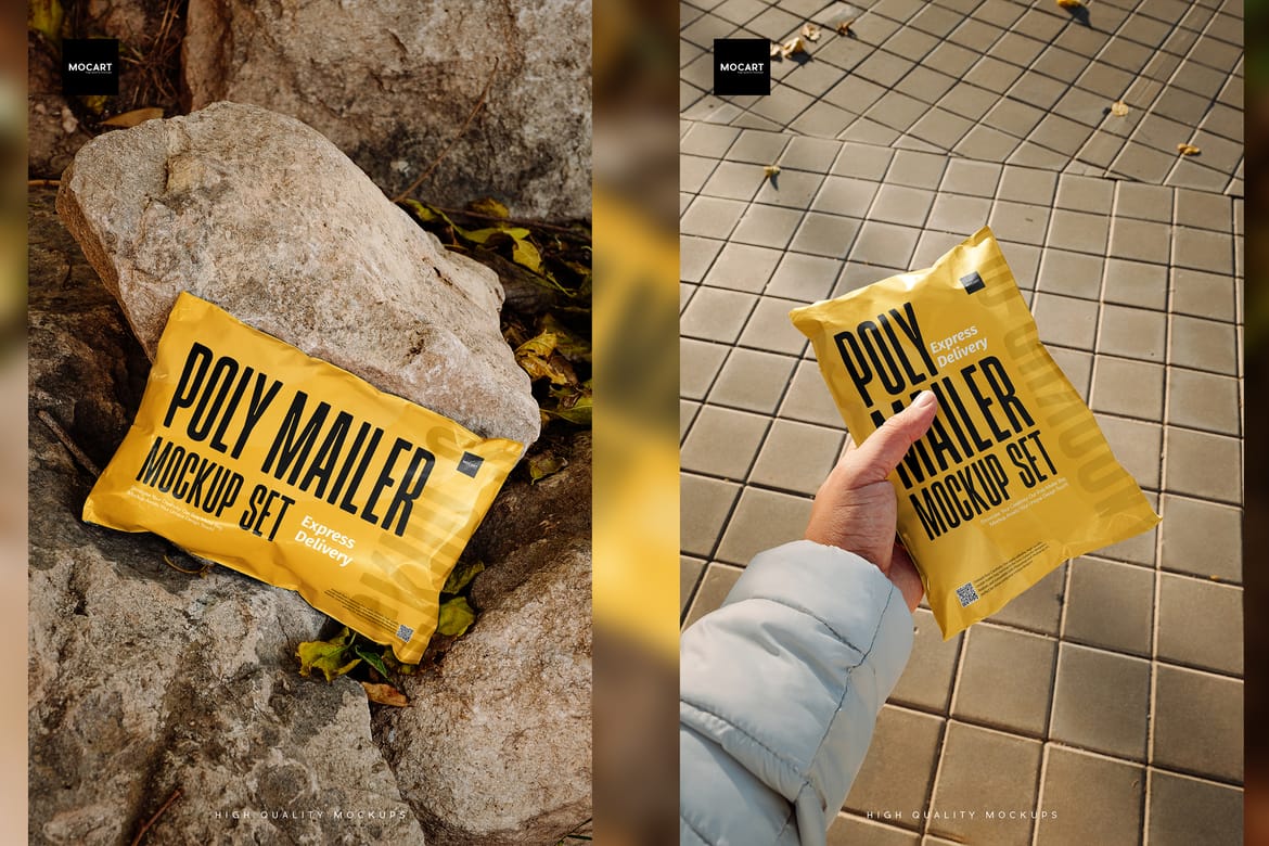 Poly Mailer Mockup Set v.1 | Premium & Free PSD Mockup Store