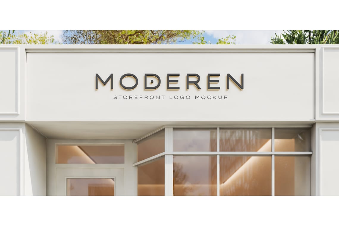 Sign & storefront logo mockup | Premium & Free PSD Mockup Store