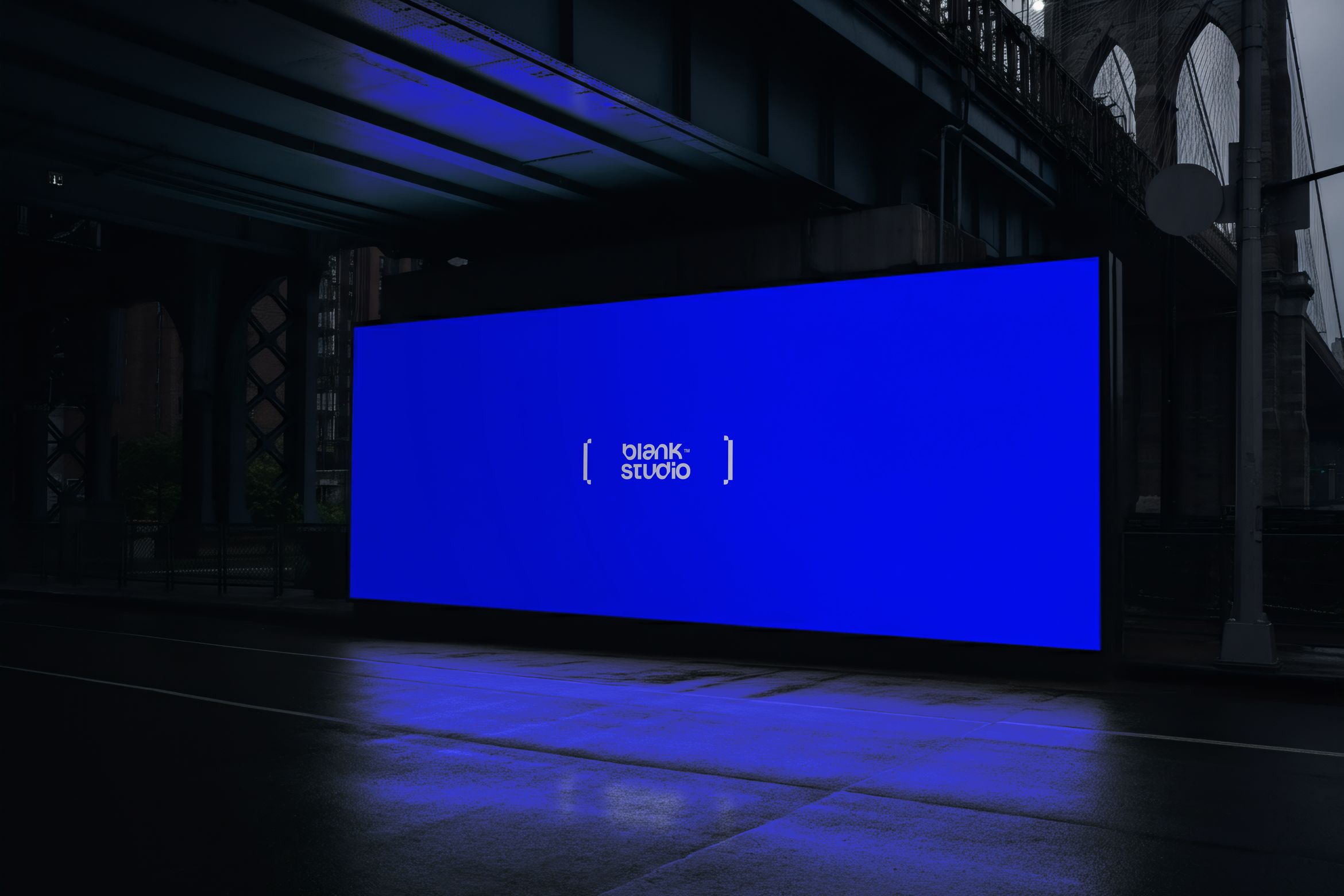 Outdoor Billboard Mockup Under The Bridge | Premium & Free PSD Mockup Store