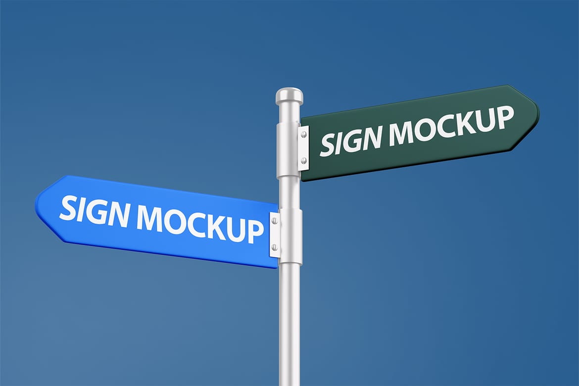 Street Direction Signs Mockup | Premium & Free PSD Mockup Store