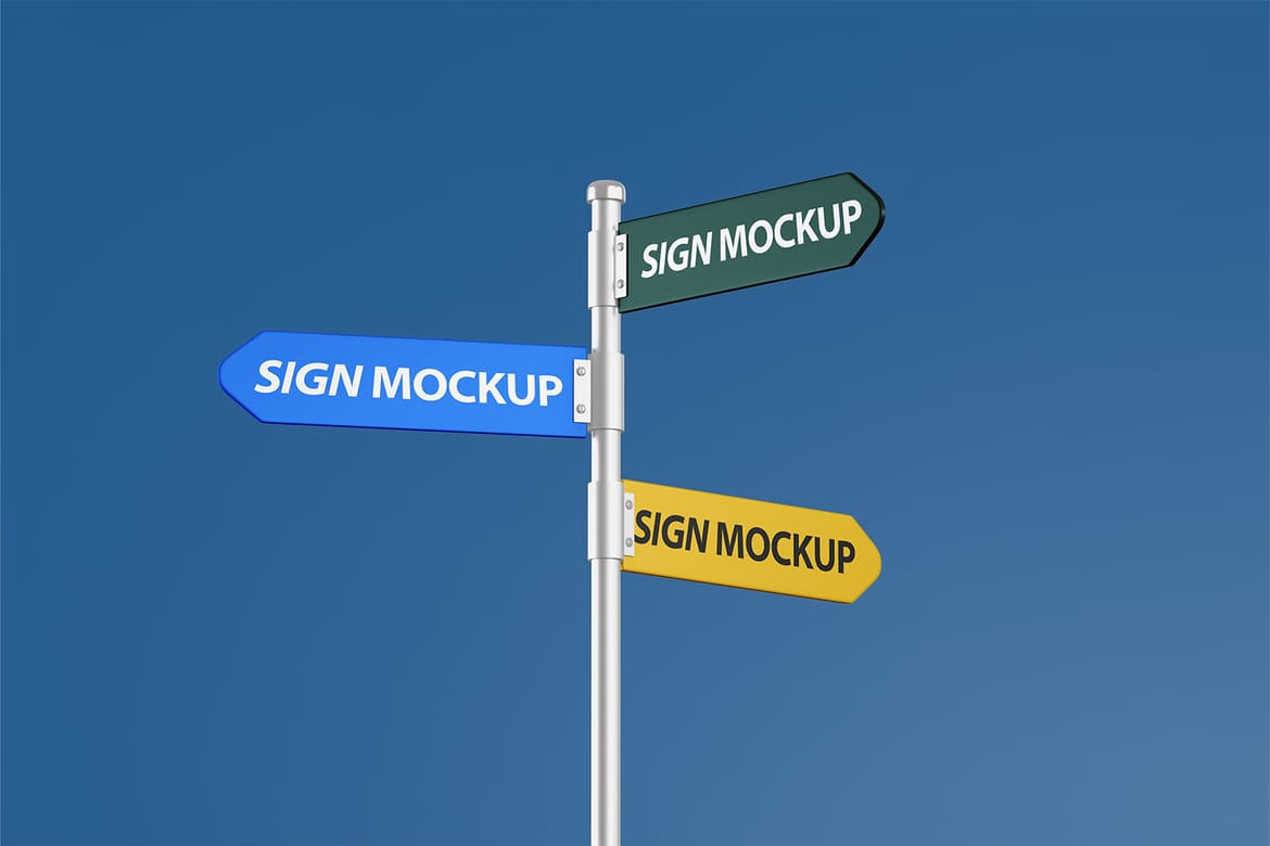 Street Direction Signs Mockup | Premium & Free PSD Mockup Store