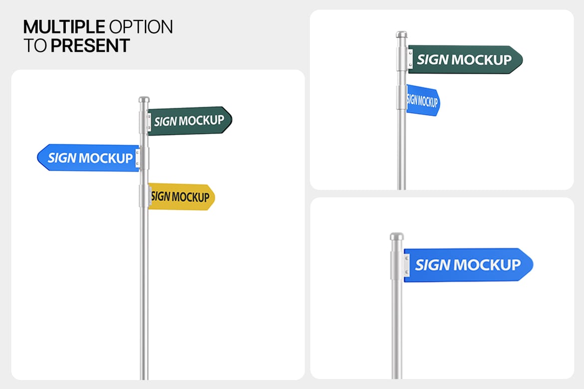Street Direction Signs Mockup | Premium & Free PSD Mockup Store