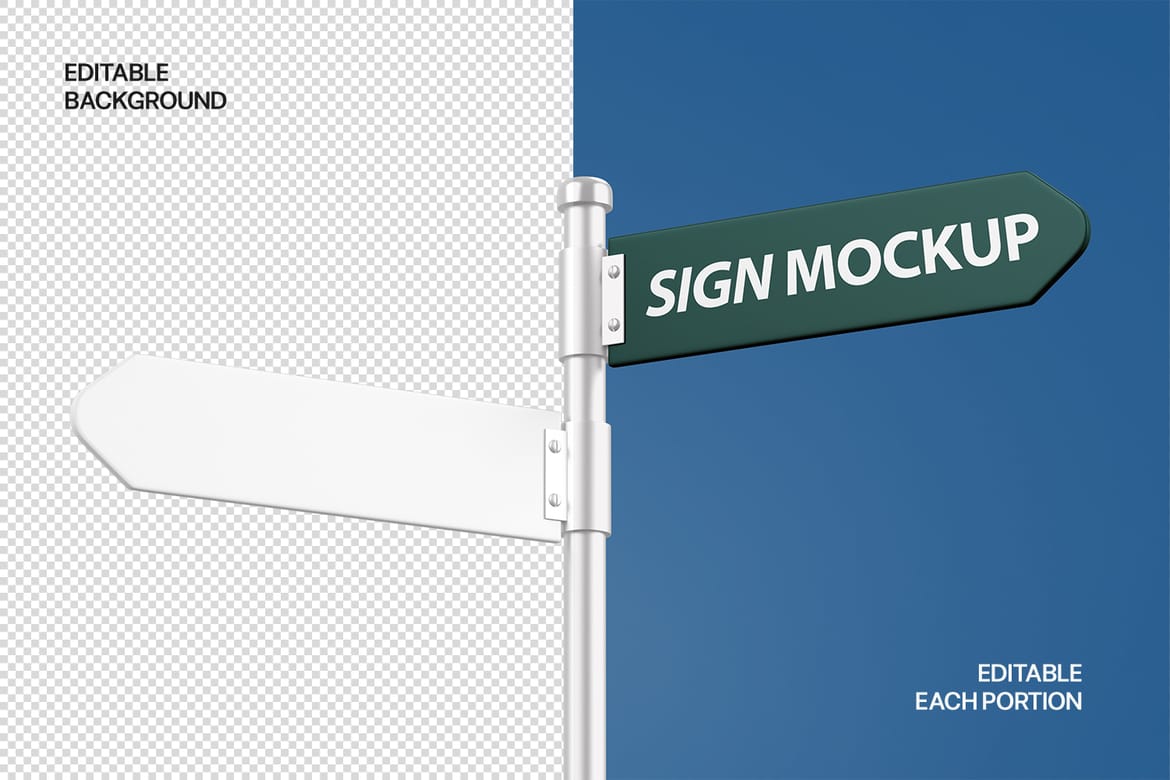 Street Direction Signs Mockup | Premium & Free PSD Mockup Store