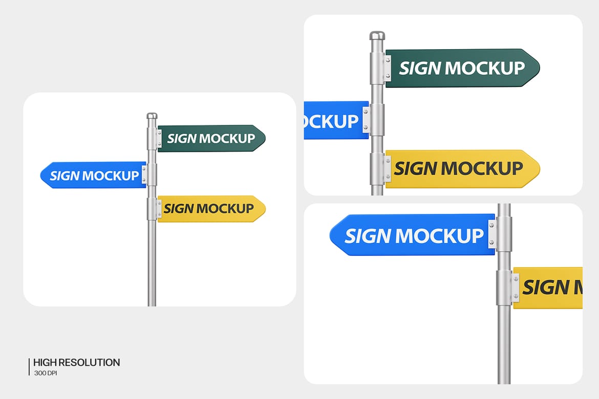 Street Direction Signs Mockup | Premium & Free PSD Mockup Store