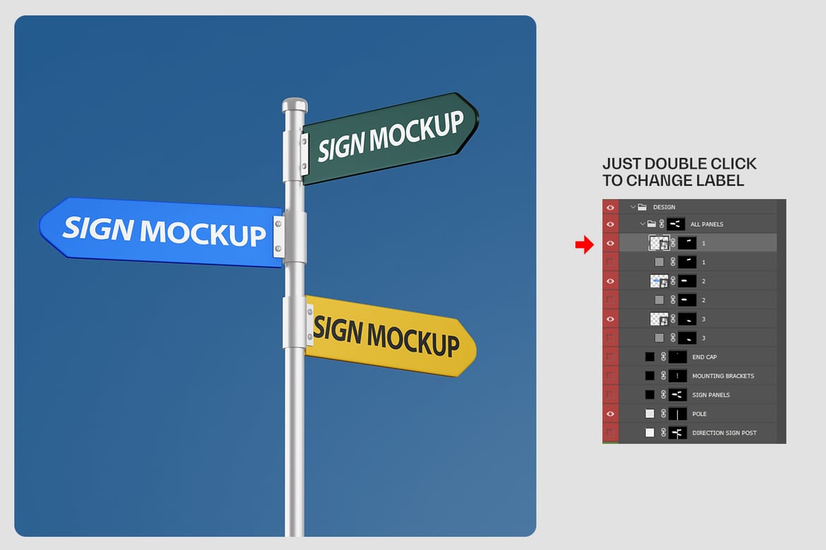 Street Direction Signs Mockup | Premium & Free PSD Mockup Store