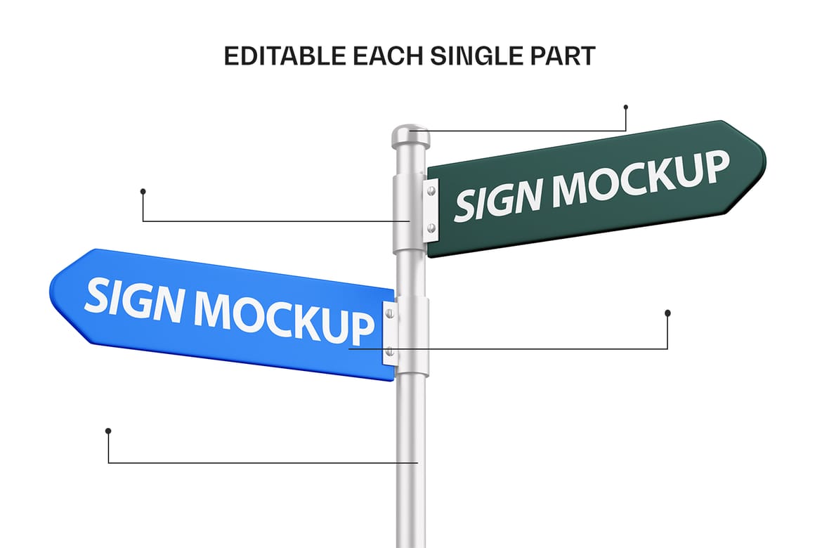 Street Direction Signs Mockup | Premium & Free PSD Mockup Store