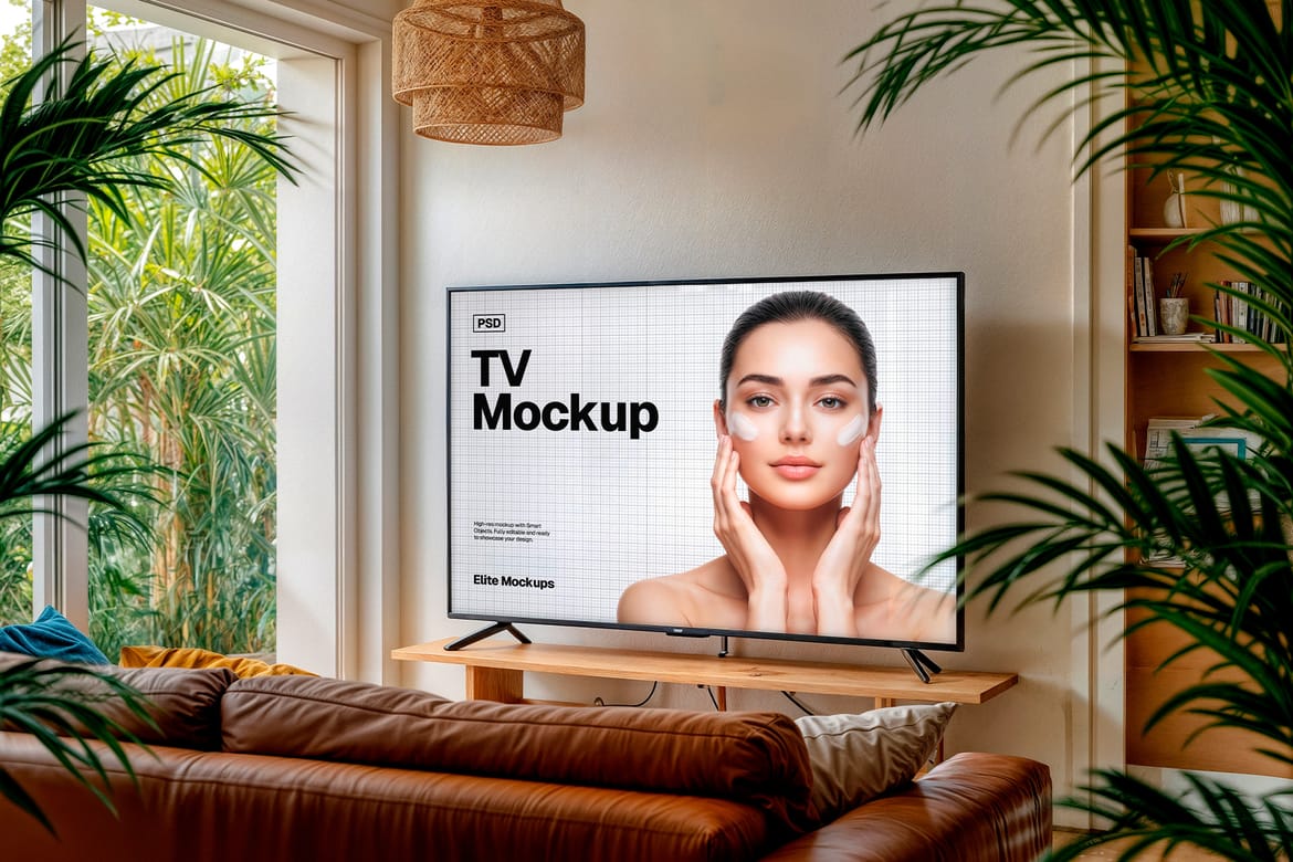 TV Mockup Scenes – (5 PSD Files) | Premium & Free PSD Mockup Store