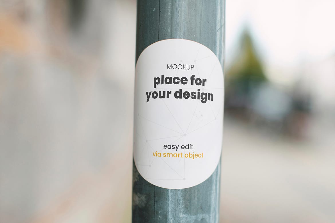Signs Stickers on Street Poles Mockups | Premium & Free PSD Mockup Store