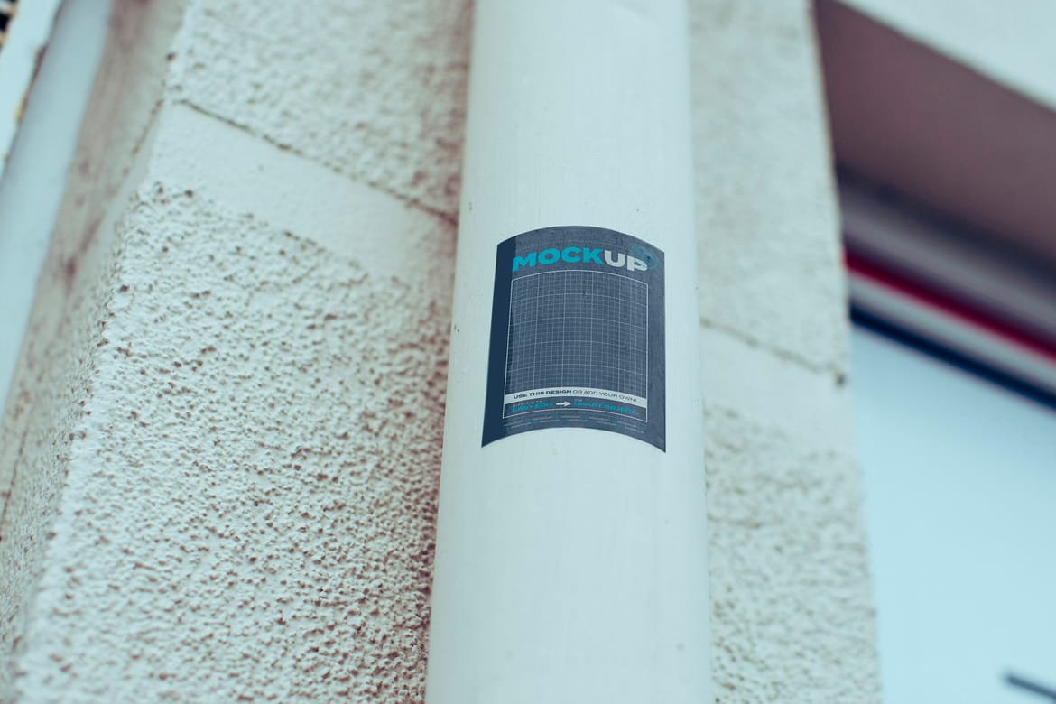 Signs Stickers on Street Poles Mockups | Premium & Free PSD Mockup Store