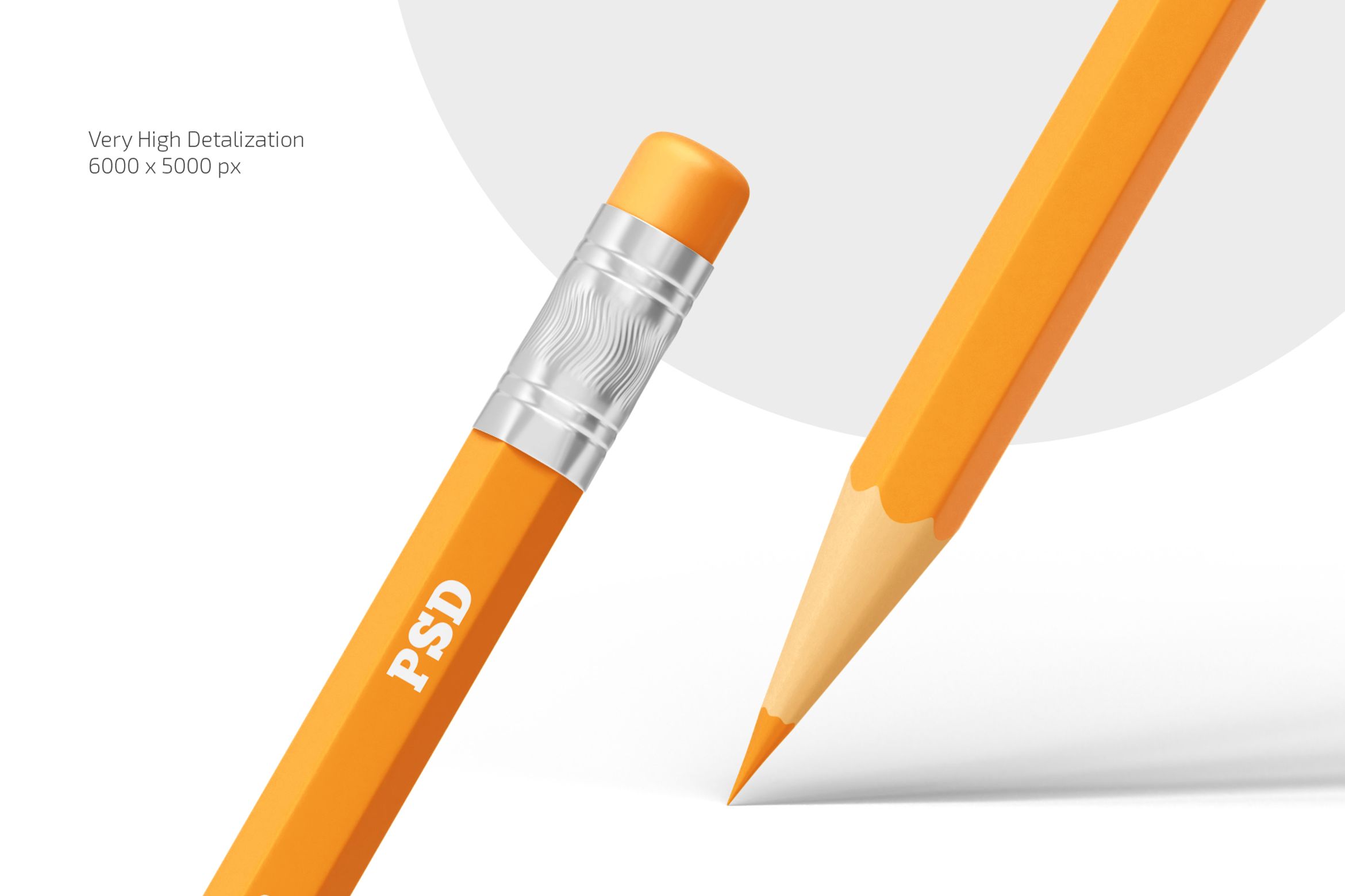 Hexagon Pencil with Eraser Mockup Set | Premium & Free PSD Mockup Store
