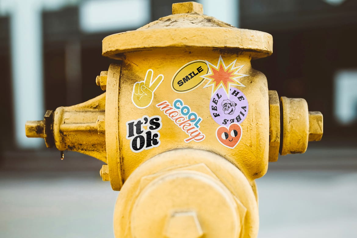 Fire Hydrant Stickers Mockups | Premium & Free PSD Mockup Store