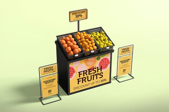 Fruit Stand Mockup | Premium & Free PSD Mockup Store
